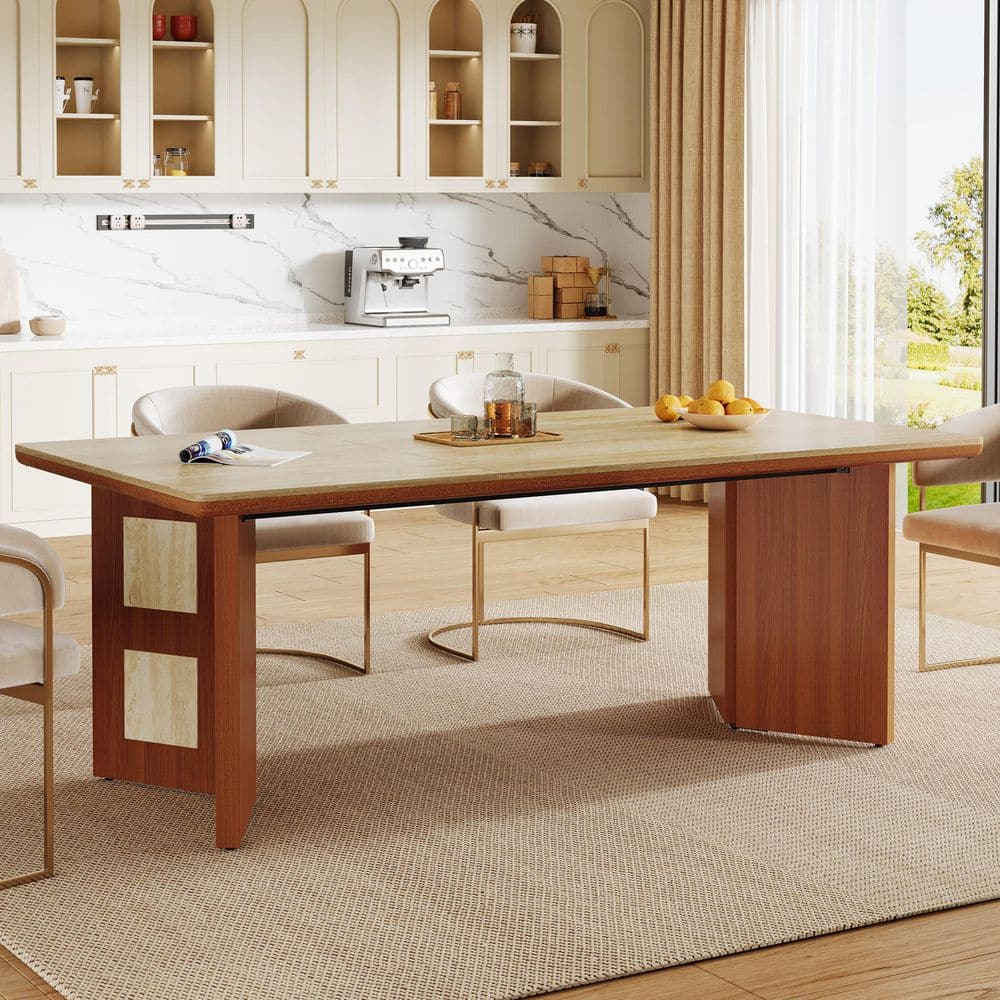 TRIBESIGNS WAY TO ORIGIN Halseey 71 in. Modern Beige and Brown Wood ...