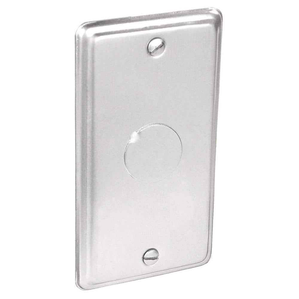 Southwire 4 in. H x 2 in. W Steel Metallic, 1-Gang Electrical Box Cover ...