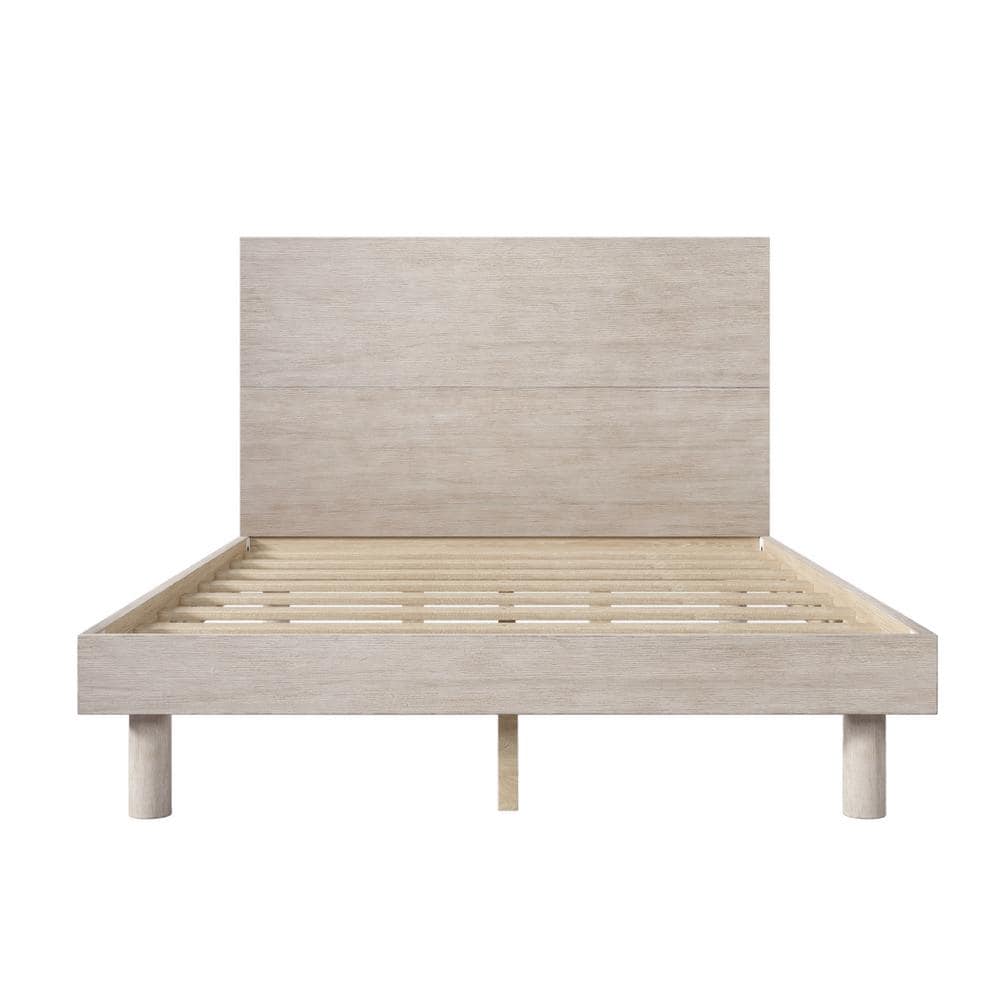 URTR Modern Concise Style Stone Gray Wood Frame Full Size Platform Bed ...