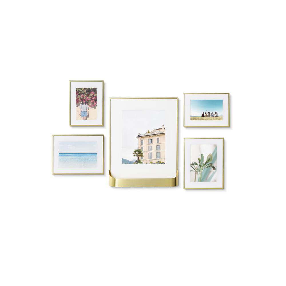 Umbra Matinee Photo Frame Set Matte-Brass 1014372-221 - The Home Depot