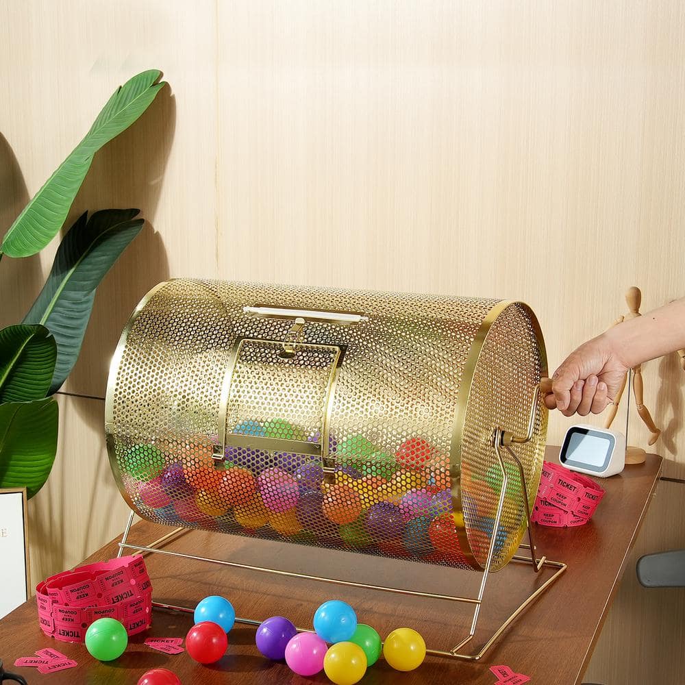 VEVOR Raffle Drum, Holds 10000 Tickets or 300 Ping Pong Balls, Metal ...