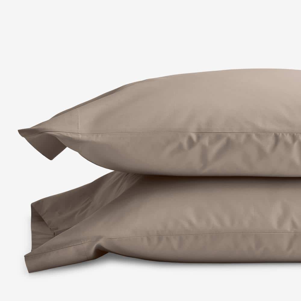 The Company Store Company Cotton Percale Mocha King Pillowcase (Set of ...