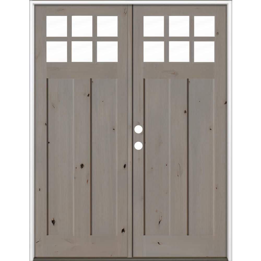 Krosswood Doors 72 in. x 96 in. Knotty Alder Right-Hand/Inswing Double ...