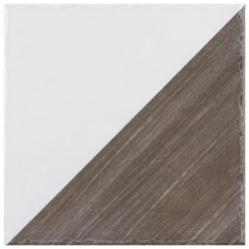 Merola Tile Triangle Rustique Glossy Brown 5-7/8 in. x 5-7/8 in. Ceramic Wall Take Home Tile ...