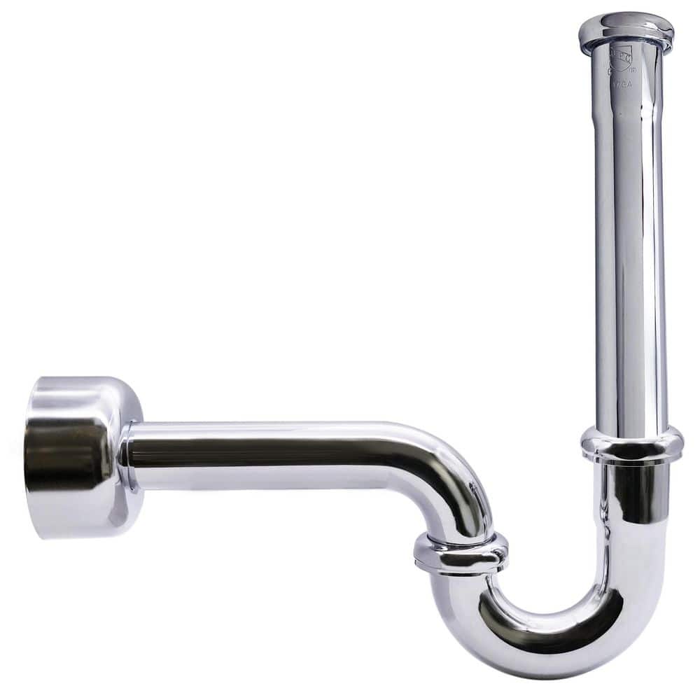 Westbrass 1-1/2 in. Brass Bathroom Sink P-Trap with 12 in. Slip Joint ...