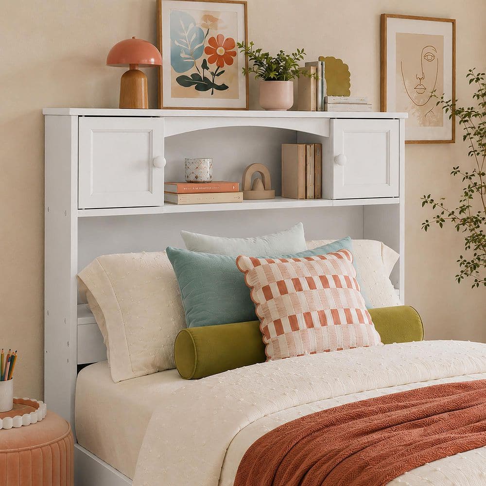 Reviews for AFI Denver White Wood Twin Bookcase Headboard | Pg 1 - The ...
