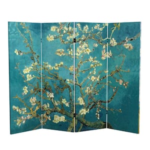 RED LANTERN 4 ft. Short Sunrise Canvas 3-Panel Folding Screen CAN-4SUN ...