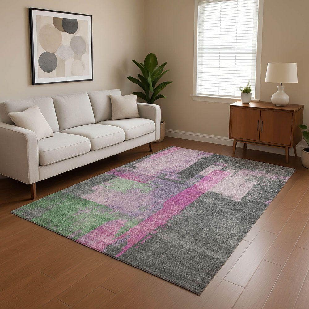 Addison Rugs Mayfield Premium Machine Washable Abstract AMF1779 Blush 5 ...