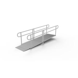 EZ-ACCESS PATHWAY 12 ft. Straight Aluminum Wheelchair Ramp Kit with ...