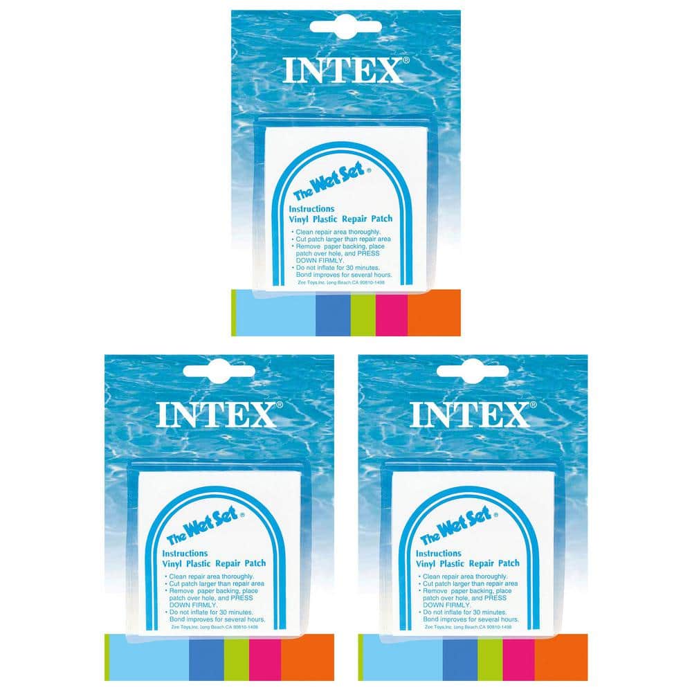 INTEX Wet Set Adhesive Vinyl Plastic Swimming Pool Tube Repair Patch 18 ...