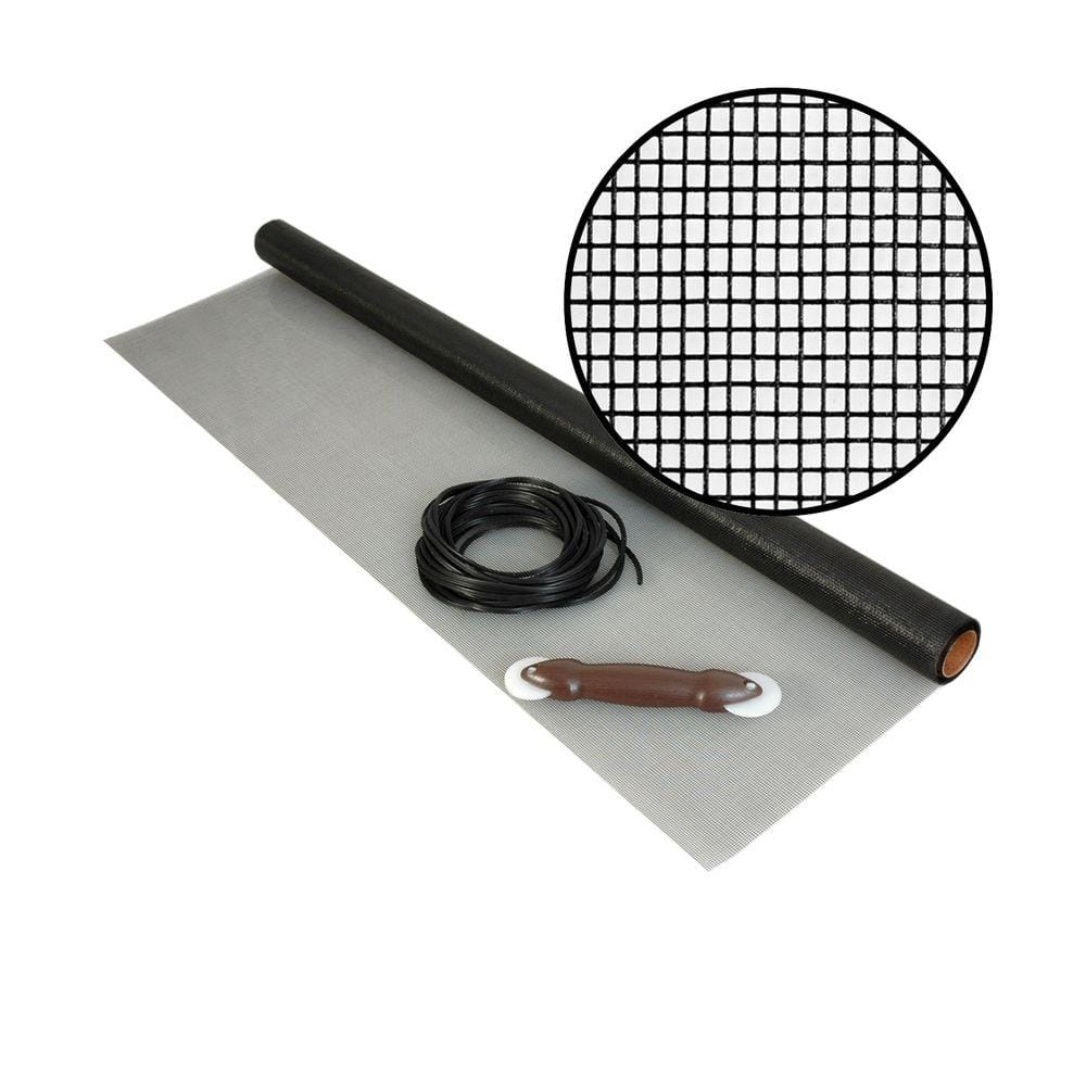 Phifer 36 in. x 84 in. Charcoal Fiberglass Screen Kit with Spline and ...