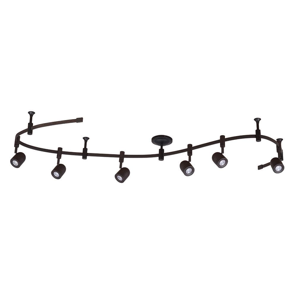 Cresswell Flex Track 8 ft. Bronze Integrated LED Ceiling Mounted Hard ...
