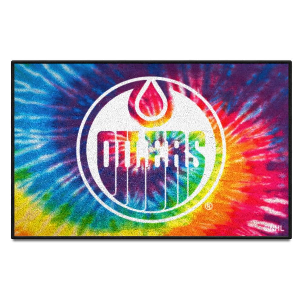 FANMATS Edmonton Oilers Tie Dye 19 in. x 30 in. Starter Mat Accent Rug ...