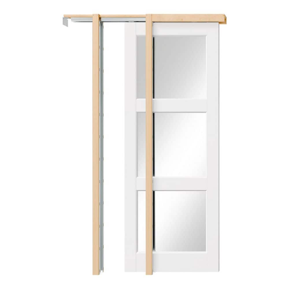Have a question about TENONER 30 in. x 80 in. 3-Lite, Mirrored Glass ...
