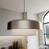 Hunter Station 3-Light Brushed Nickel Pendant Light with Cased White ...