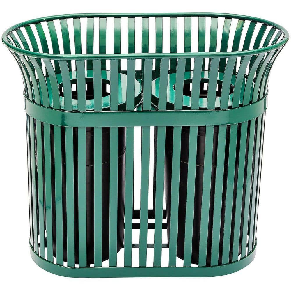 Alpine Industries 40 gal. Green Steel Dual Slated Compartment ...