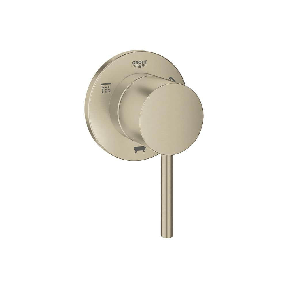 GROHE Atrio 1-Handle 3-Way Diverter Trim Kit in Brushed Nickel (Valve ...