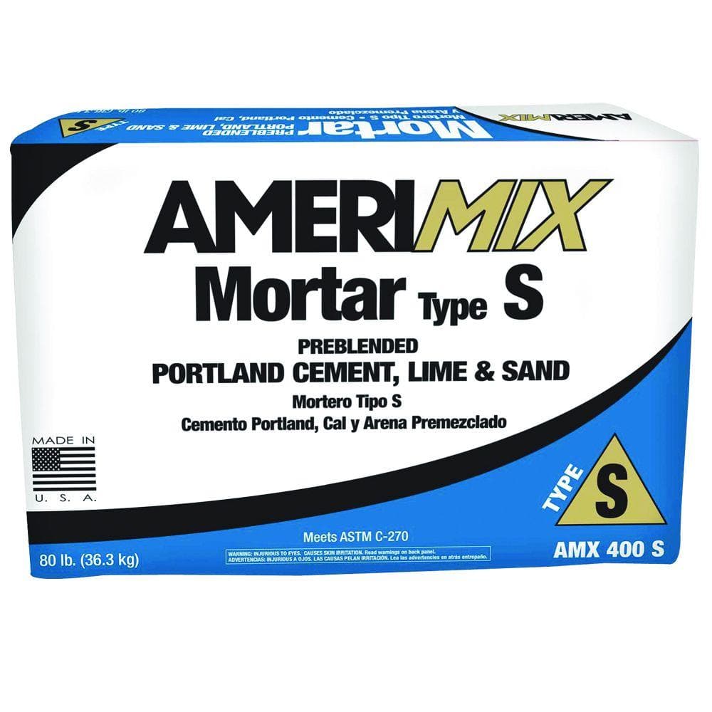 AMERIMIX 80 lb. Type S Grey Mortar Mix 100061992 - The Home Depot