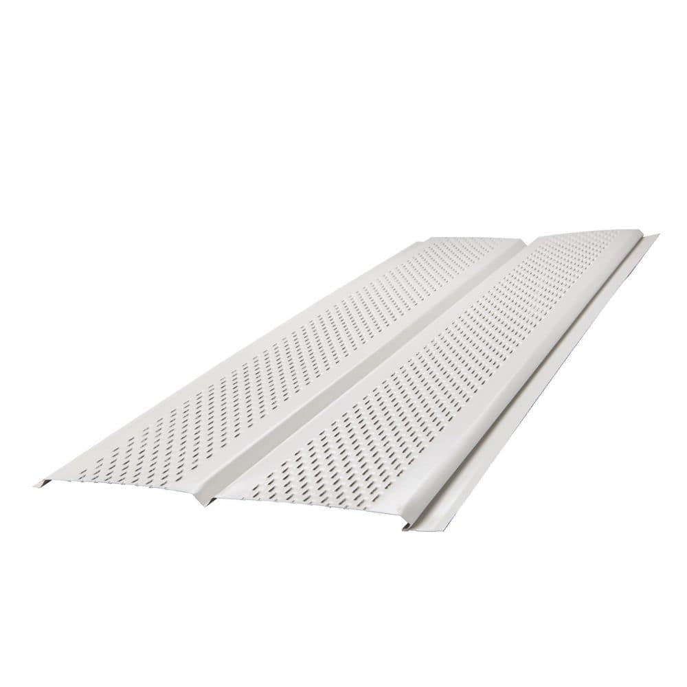 Amerimax Home Products 12 in. x 12 ft. White Aluminum D6 Vented Soffit ...