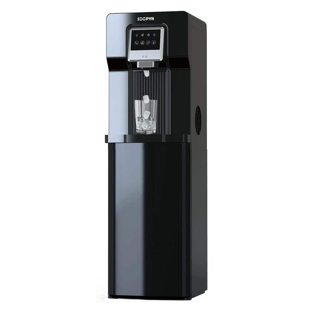 Elexnux Bottom Load 2 in 1 Black Water Cooler Dispenser with Ice maker ...