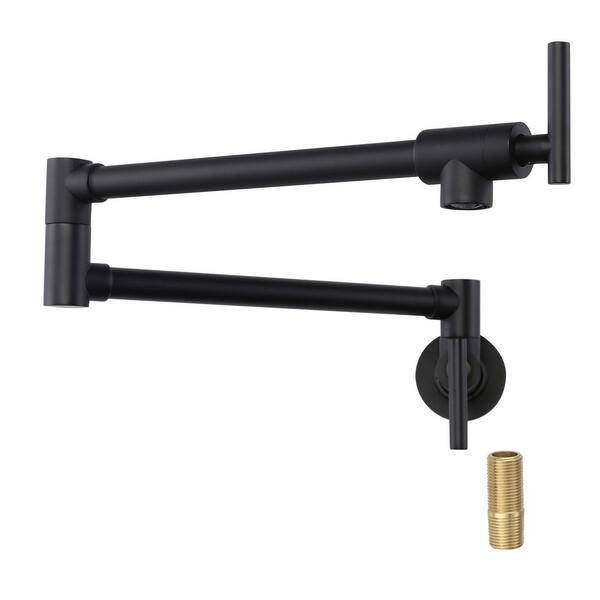 VEVETTA Wall Mounted Pot Filler 2-Handles Kitchen Faucet with 360 ...