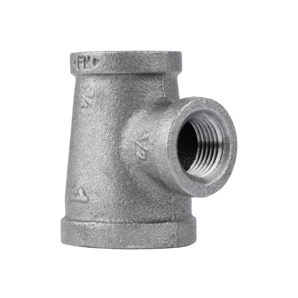 STZ 1 in. x 3/4 in. x 1/2 in. Black Iron Reducing Tee PDB RT-13412 ...