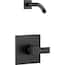 Delta Ara 1-Handle Wall Mount Diverter Trim Kit in Matte Black (Valve ...