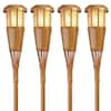Newhouse Lighting Bamboo Colored LED Solar Flame Torch with ...