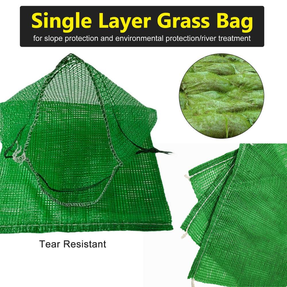 Wellco 15.7 in. x 23.6 in. Single Layer Grass Bag For Slope Protection ...
