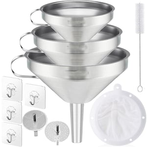 Lynzavix Flexible Plastic Oil Funnels Set of 5 Large Fuel Funnel with ...