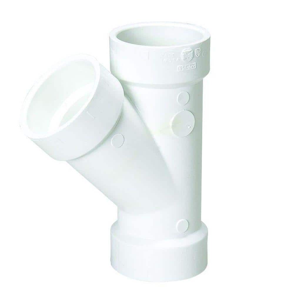 Mueller Streamline 4 in. PVC DWV Hub x Hub x Hub Wye 05825H - The Home ...