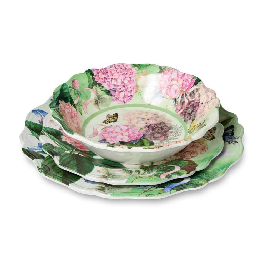 Certified International Garden Path 12-Piece Multi-Colored Melamine ...
