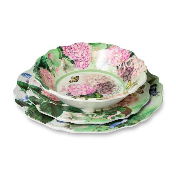 Certified International Garden Path 12-Piece Multi-Colored Melamine ...