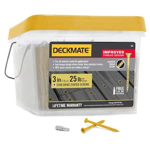 DECKMATE 5-Pack #10 x 3-1/2 in. Tan Star Drive Flat-Head Wood Deck ...