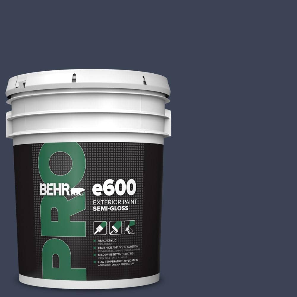 BEHR PRO 5 gal. #HDC-CL-26A Indigo Ink Semi-Gloss Exterior Paint ...