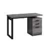 48 in. Rectangular Grey 3 Drawer Computer Desk with File Storage HD7295 ...