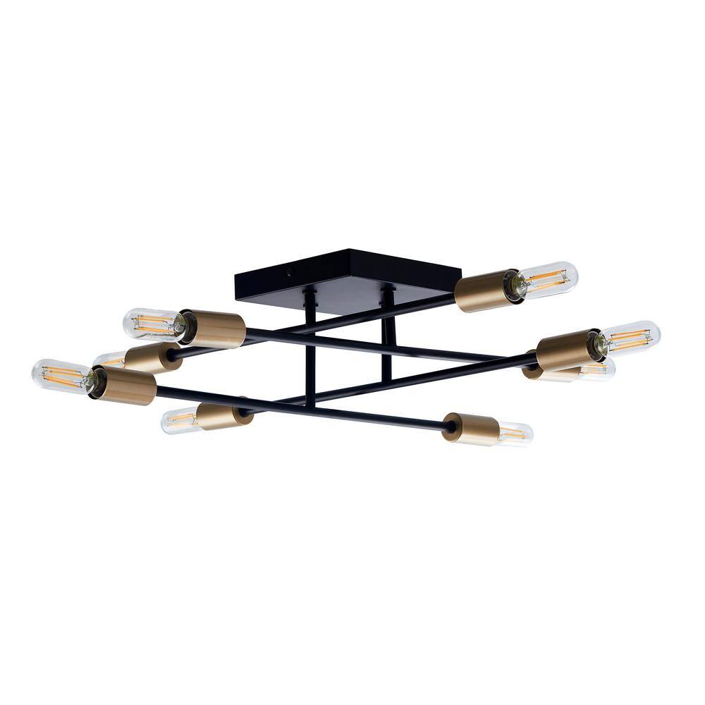 Bromi Design Halton 19.5 in. x 19.5 in. x 4.75 in. H 8-Light Black and ...