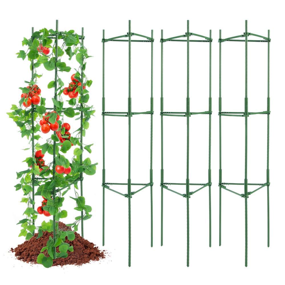 VEVOR 4-Packs Tomato Cages for Garden, 63 in. Tomato Trellis Plant ...