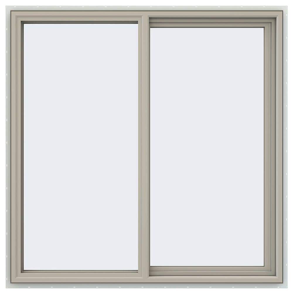 JELD-WEN 47.5 in. x 47.5 in. V-4500 Series Desert Sand Vinyl Right ...