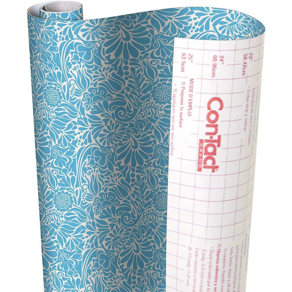 Con-Tact Creative Covering 18 in. x 50 ft. Batick Blue Self-Adhesive ...
