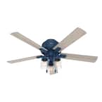 Hunter Pacer 44 in. Indoor Indigo Blue Ceiling Fan with Light Kit and ...