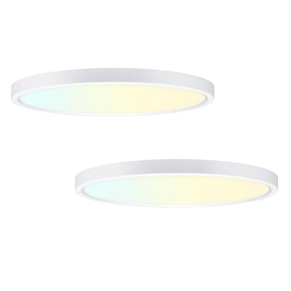 Sofiton 2-PACK 16 in. 30-Watt Integrated LED Flush Mount Light Super ...