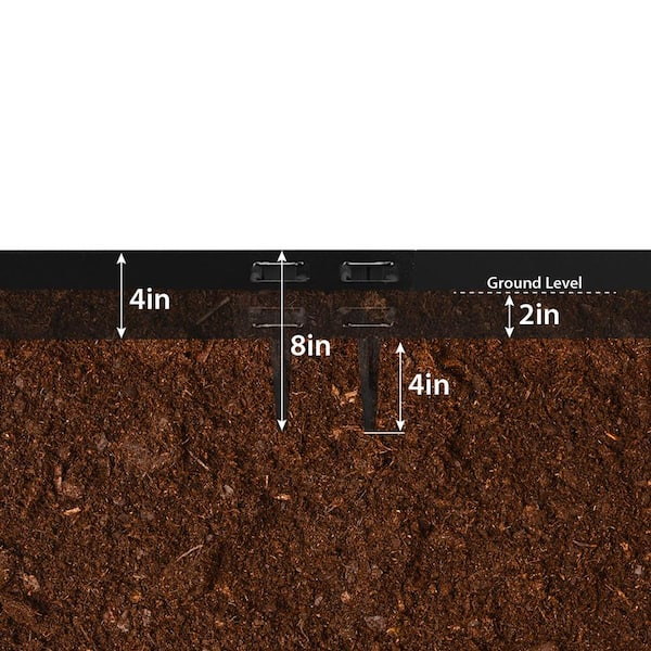 Vigoro 3.75 ft. L Black Metal Tree Ring Landscape Edging Section 867335 ...