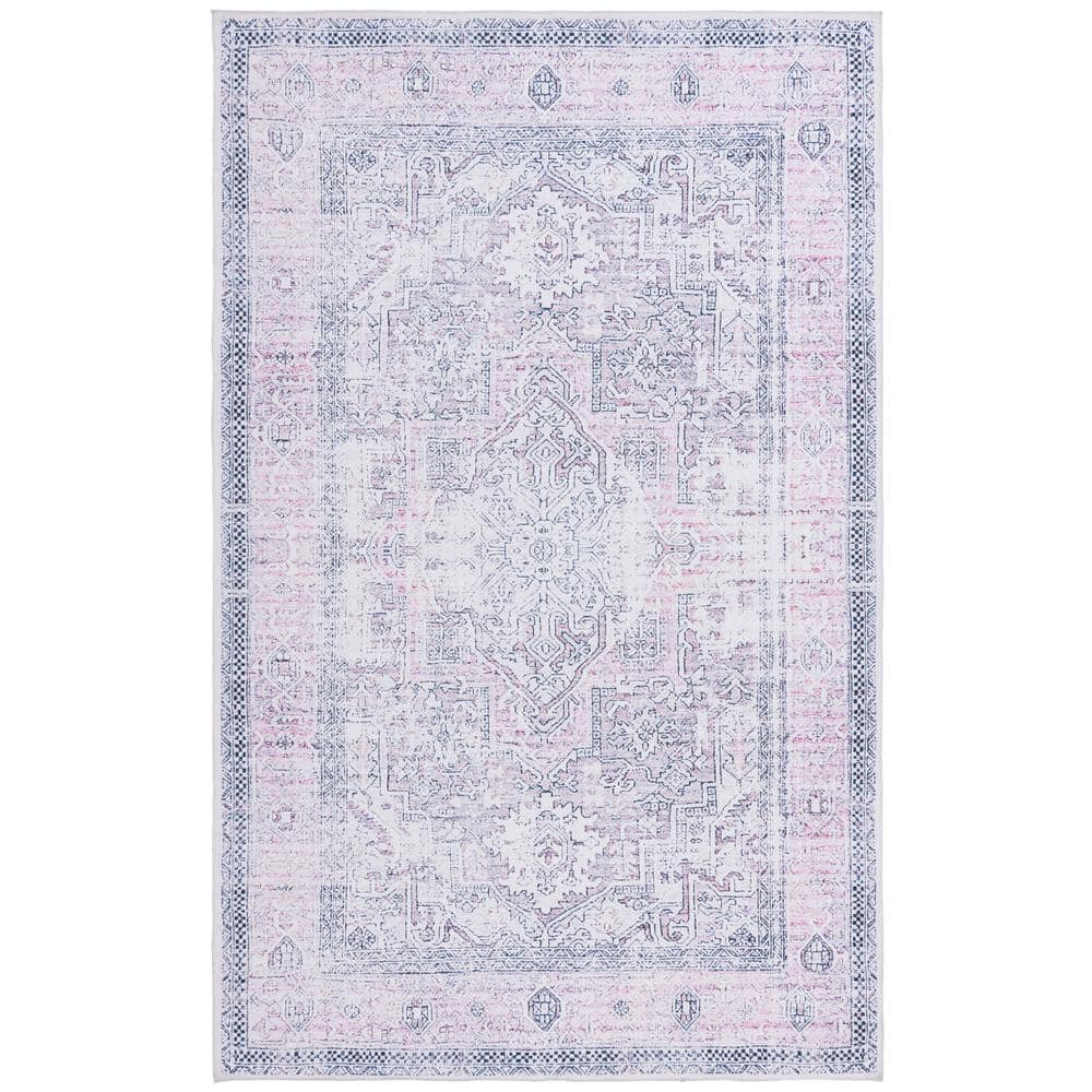 SAFAVIEH Arizona Pink/Beige 8 ft. x 10 ft. Distressed Border Ornate ...