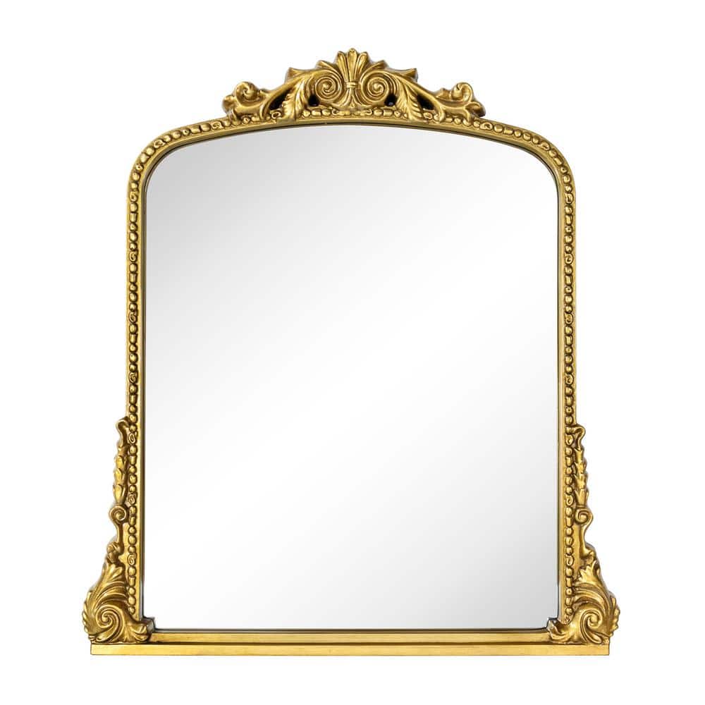 TEHOME Cummons 30 in. W x 34 in. H Small Baroque Ornate Arched Framed ...