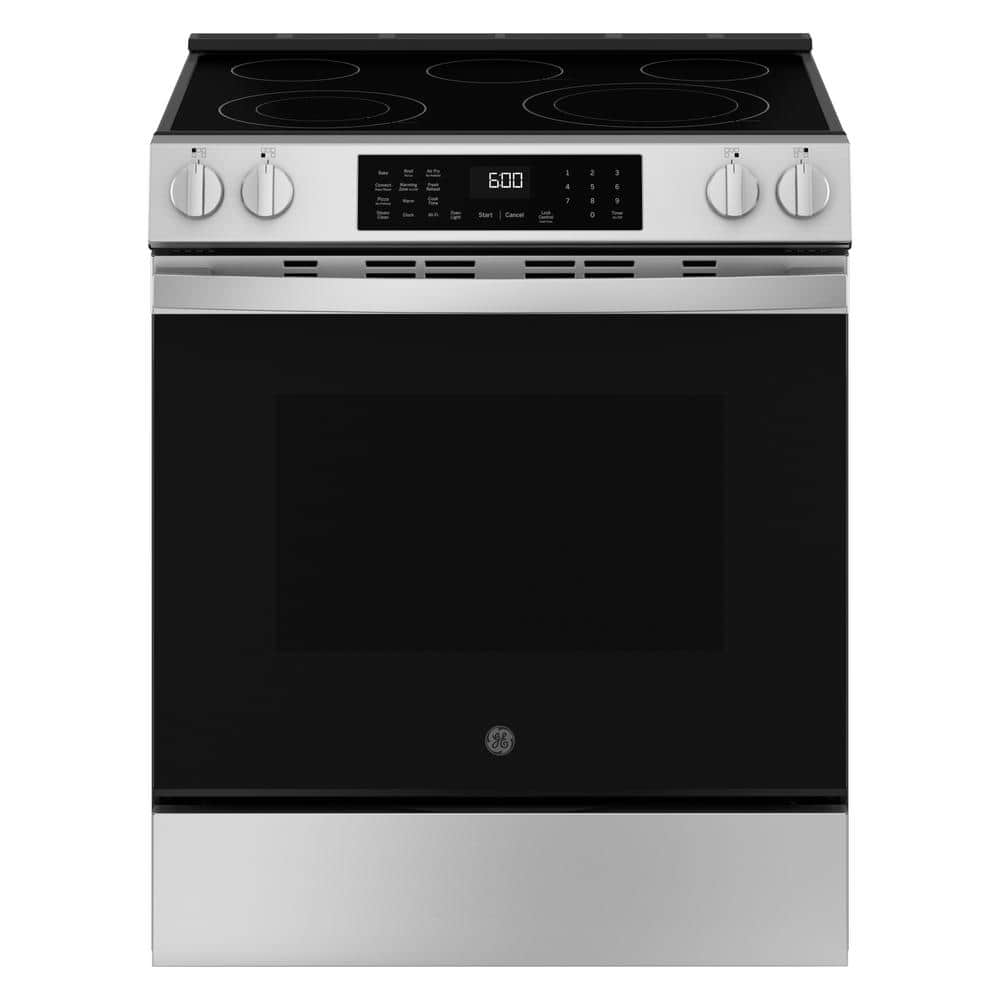 GE 30 in. 5 Burner Element Smart Slide-In Electric Convection Range in ...