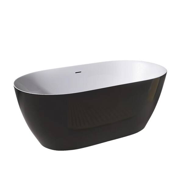 Getpro 59 in. x 29.5 in. Acrylic Free Standing Flat Bottom Bath Tub ...