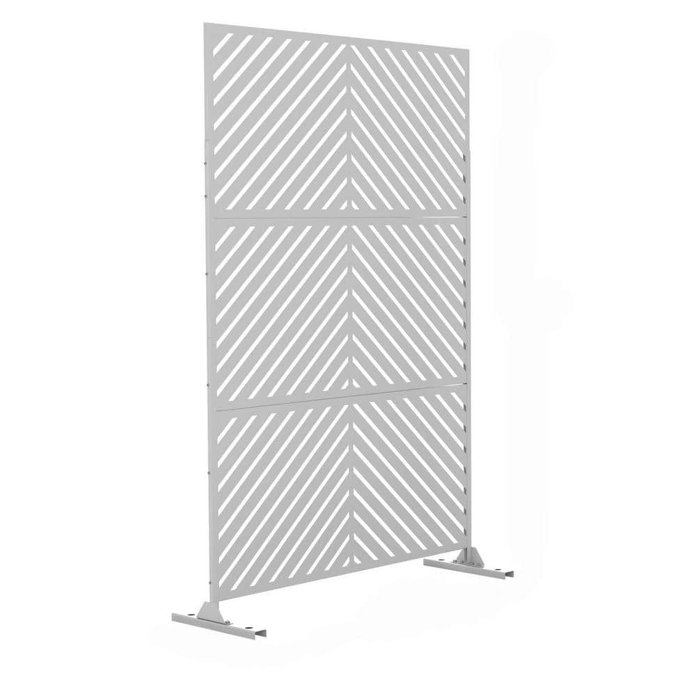 TIRAMISUBEST White 3.93 ft. W x 6.33 ft. H Galvanized steel Privacy ...