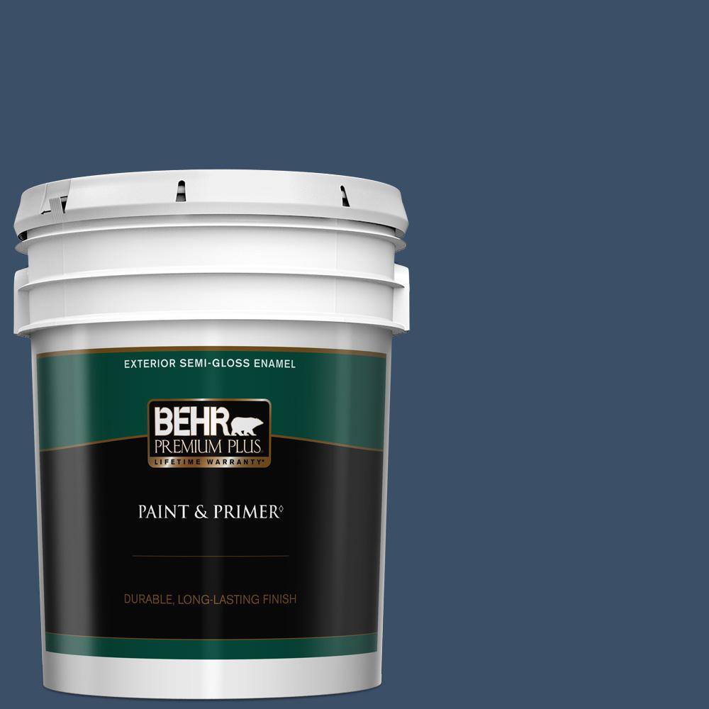 BEHR PREMIUM PLUS 5 gal. #M510-7 Inked Semi-Gloss Enamel Exterior Paint ...