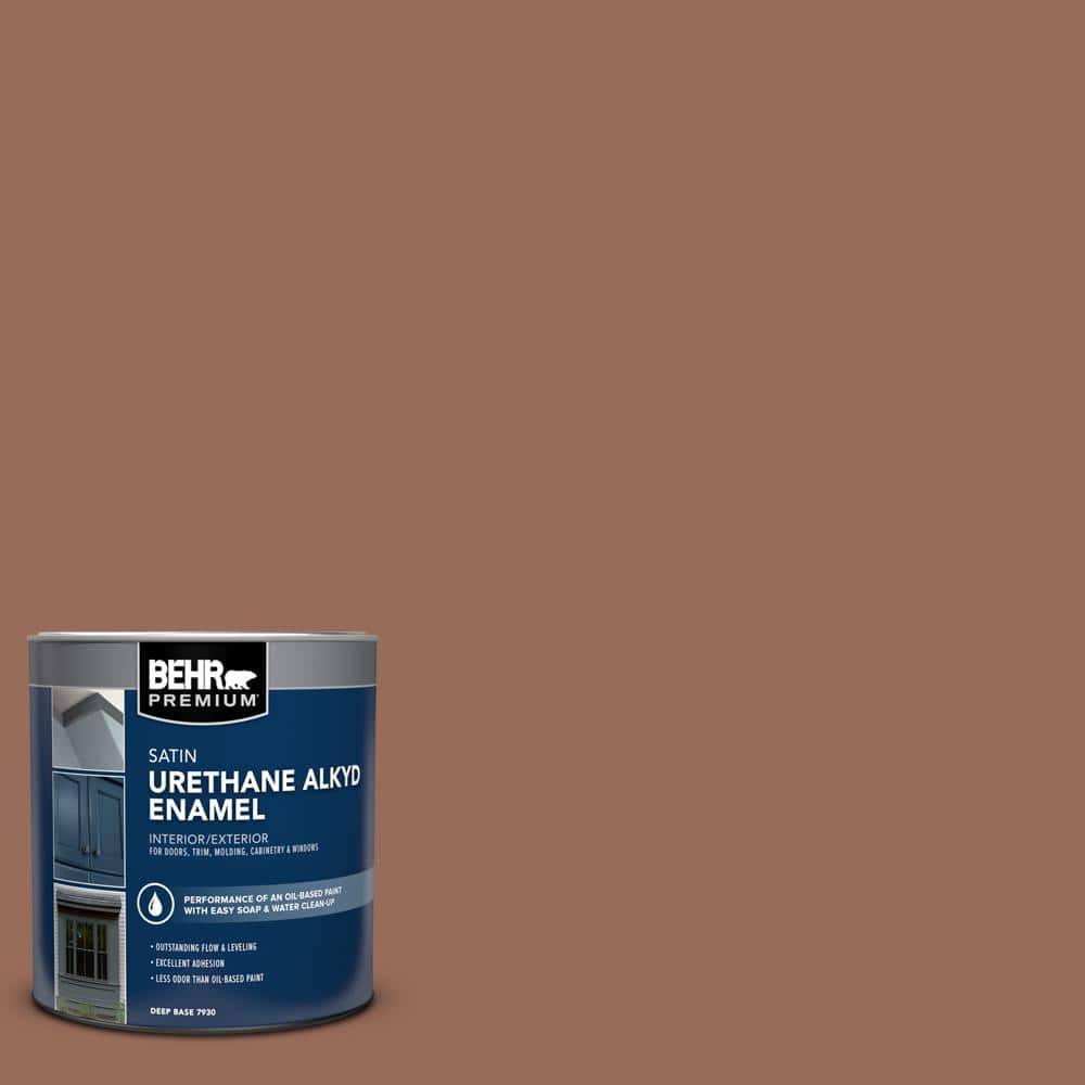 BEHR PREMIUM 1 qt. #S200-6 Timeless Copper Satin Enamel Urethane Alkyd ...